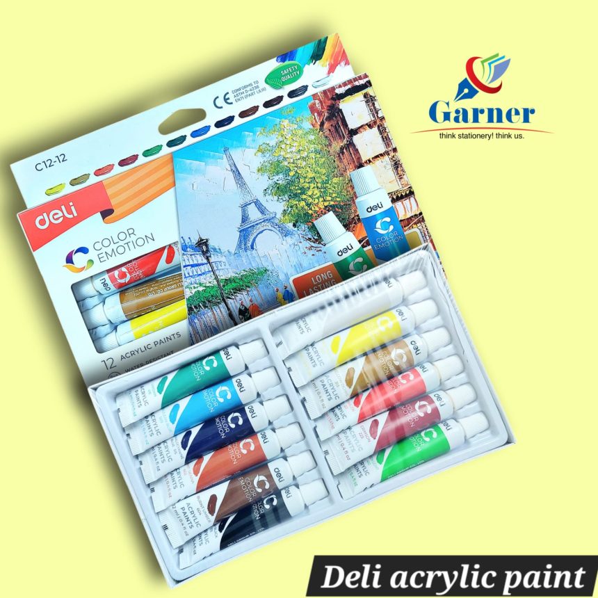 Deli Acrylic Color set 12ml x12pc EC12-12 | Garner Stationery